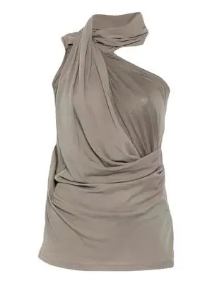 ENTIRE STUDIOS Draped One-Shoulder Top Grey
