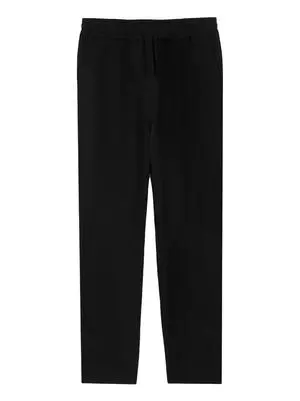 Ami Blended Linen Elasticated Waist Trousers - Black