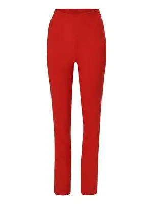Carolina Herrera Bi-stretch Wool Tailored Cigarette Pant - Red