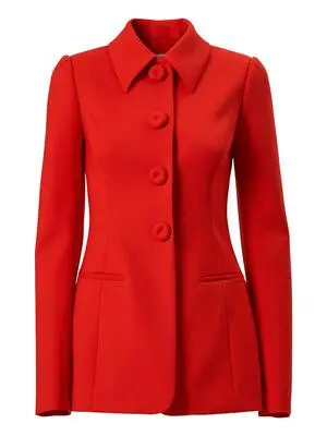 Carolina Herrera Bi-stretch Wool Tailored Jacket - Red
