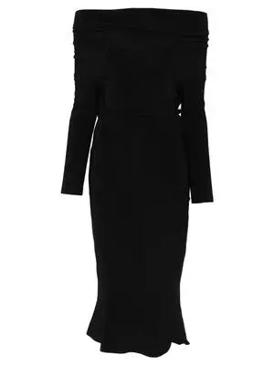 Norma Kamali Off-shoulder Midi Dress - Black