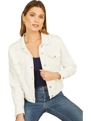 YUMI Yumi Stretch Cotton Denim Jacket White