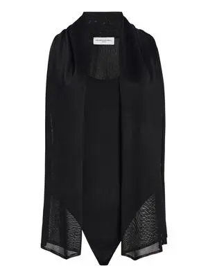 Brandon Maxwell Capri Scarf-detailed Bodysuit - Black