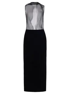 Brandon Maxwell Delphine Sheer Organza Maxi Dress - Black