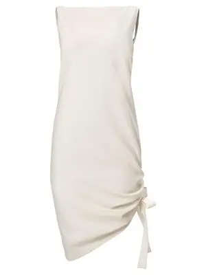 Carolina Herrera Tie-detailed Bi-stretch Wool Tailored Dress - Ivory