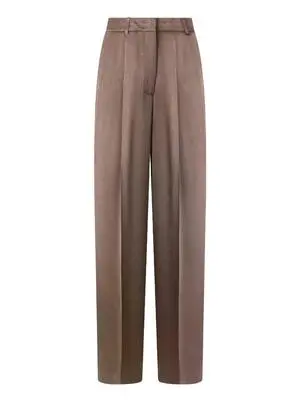 Peserico Pleated Trousers Brown