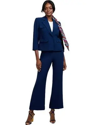 Trina Turk Bicocca Cropped Jacket With Notched Lapels - Ink