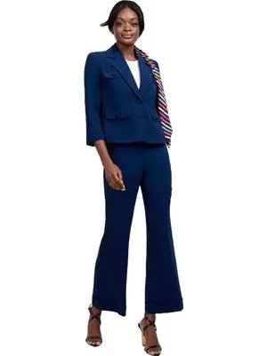 Trina Turk Bicocca Cropped Jacket With Notched Lapels - Ink