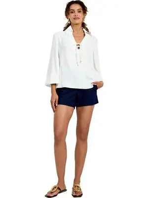 Trina Turk Lambro Peasant Top - Whitewash