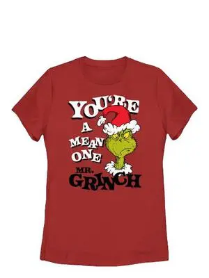 THE GRINCH Christmas Mean One Graphic T-shirt - Red