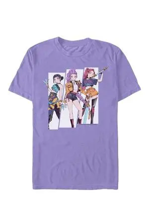 KPOP DEMON HUNTERS Huntrix Manhwa Style Graphic T-shirt - Violet