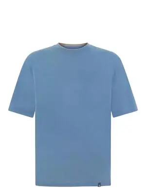 Boggi Milano Contrasting-trim Cotton T-shirt - Blue