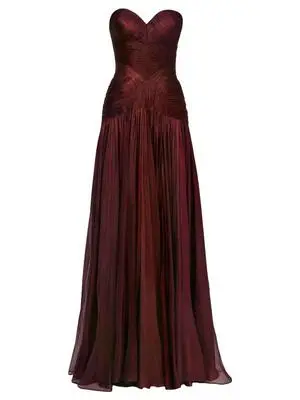 IRIS SERBAN Yuliel Strapless Maxi Dress - Red