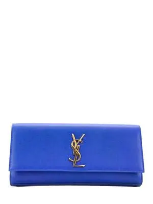 Saint Laurent Classic Monogram Long Clutch - Blue