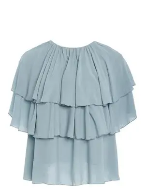 BY MALENE BIRGER Tiered-ruffle Top - Light Blue