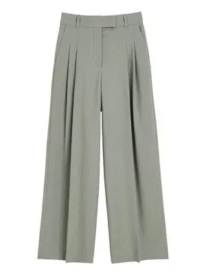 BY MALENE BIRGER Cymbaria High-Waist Wide Leg Trousers Khaki Melange