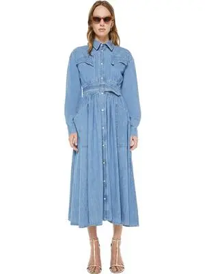 MOTHER MOTHER The Gallop Denim Maxi Dress