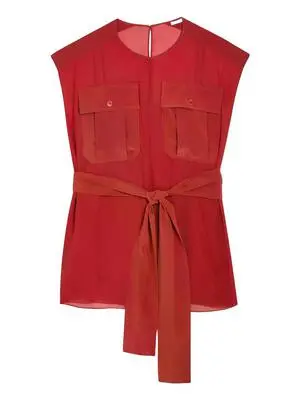JOSEPH Button Patch-pocket Top - Red