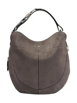 LEMAIRE Quiver Clip Medium Suede Shoulder Bag - Grey