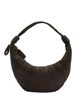 LEMAIRE Fortune Croissant Small Suede Shoulder Bag - Brown
