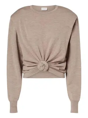 Magda Butrym Knot-detail Wool Sweater - Beige