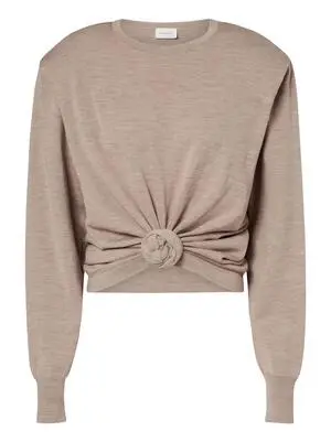 Magda Butrym Knot-detail Wool Sweater - Beige