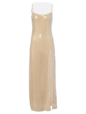 Oseree Marilyn Sequined Maxi Dress - Beige
