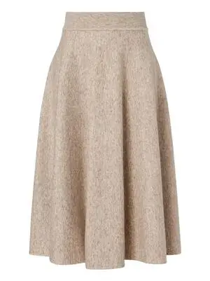 LORO PIANA Cashmere, Wool, And Linen Midi Skirt