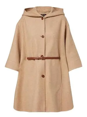 Loro Piana Belted Wool And Cashmere Cape - Beige