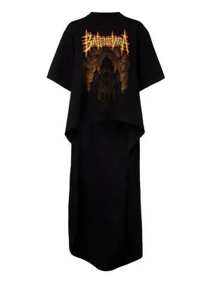 Balenciaga Printed Cotton Jersey T-shirt - Black