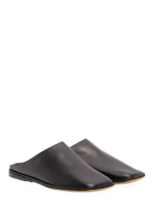 THE ROW Piper Leather Mules - Black