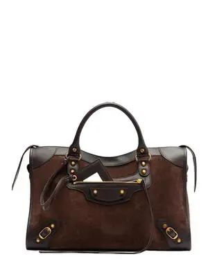 Balenciaga Le City Medium Suede Top-handle Bag - Brown