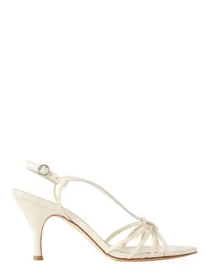 AeydĒ Solange Patent-Leather Slingback Sandals Cream