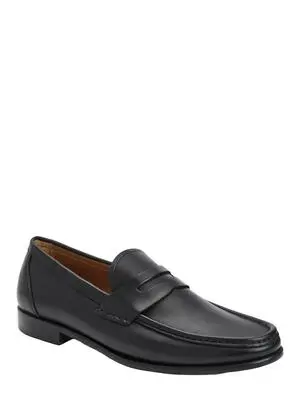 Bruno Magli Lombardo Wrapped Moc Toe Penny Loafer - Black Calf