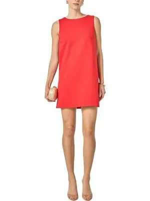 English Factory Bow Detail Sleeveless Shift Dress - Red