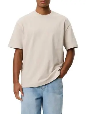 LES DEUX Crewneck Logo T-shirt Light Sand