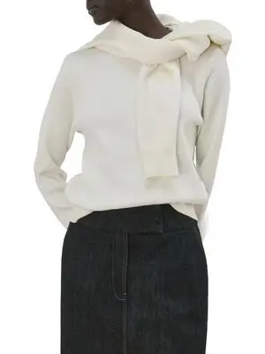 Mango Button Cuff Sweater - Ecru