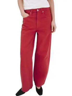 Mango Mid-rise Balloon Jeans - Red