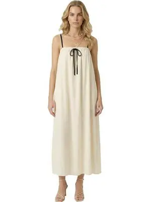 MODENAIRE Strapless Tie Front Maxi Dress - Ivory