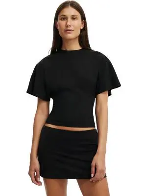 COTTON ON Blair Batwing Short Sleeve Tee - Black