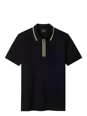 MPS Striped-trim Polo Shirt - Black