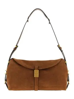 Pinko Medium Suede Saddle Bag - Brown