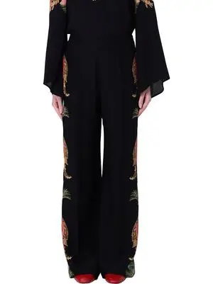 Etro Wide Leg Trousers With Embellished Side Detail - Multicolor