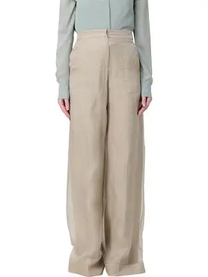 Max Mara Silk Flared Trousers - Sand