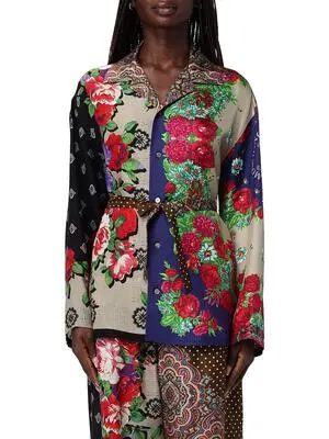 Moschino Abstract Patchwork Silk Shirt - Multicolor