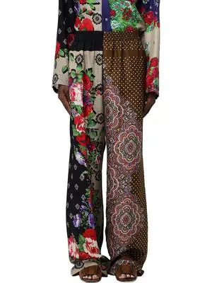 Moschino Printed Wide-leg Pants - Multicolor