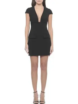 Elisabetta Franchi Mini Dress With Pocket Detail - Black
