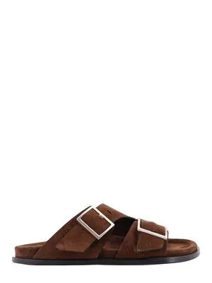 ALOHAS Buckled Heeled Sandals - Brown