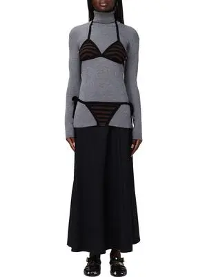 Moschino Turtleneck Knit Top With Bikini Briefs - Grey