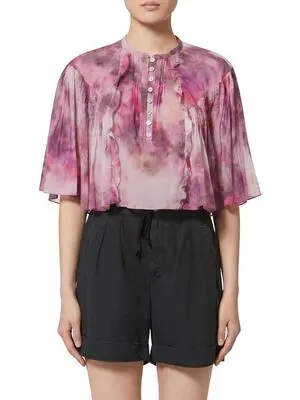Isabel Marant Étoile Isabel Marant Etoile Pink Tie-Dye Top With Ruffle Details Pink
